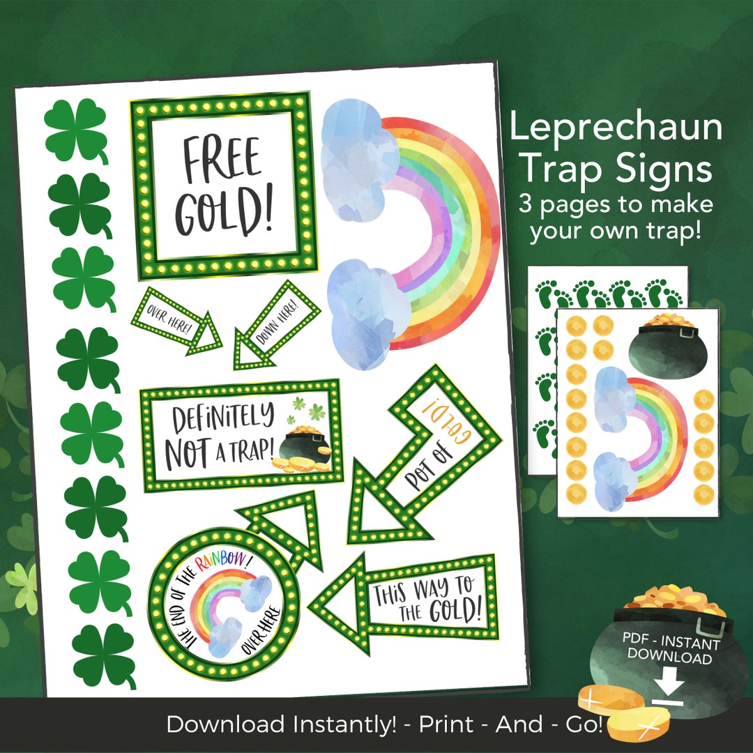 Leprechaun Trap Kit Printable, St Patricks Day Activities for Kids ...