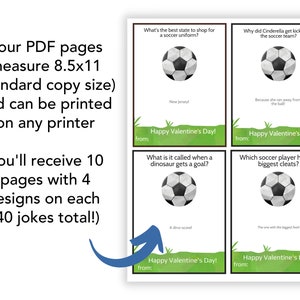 Soccer Printable Valentine Cards for Kids Kids Valentines - Etsy
