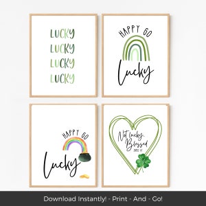 St Patricks Day Printable Wall Art Set, Irish Blessing Printable ...