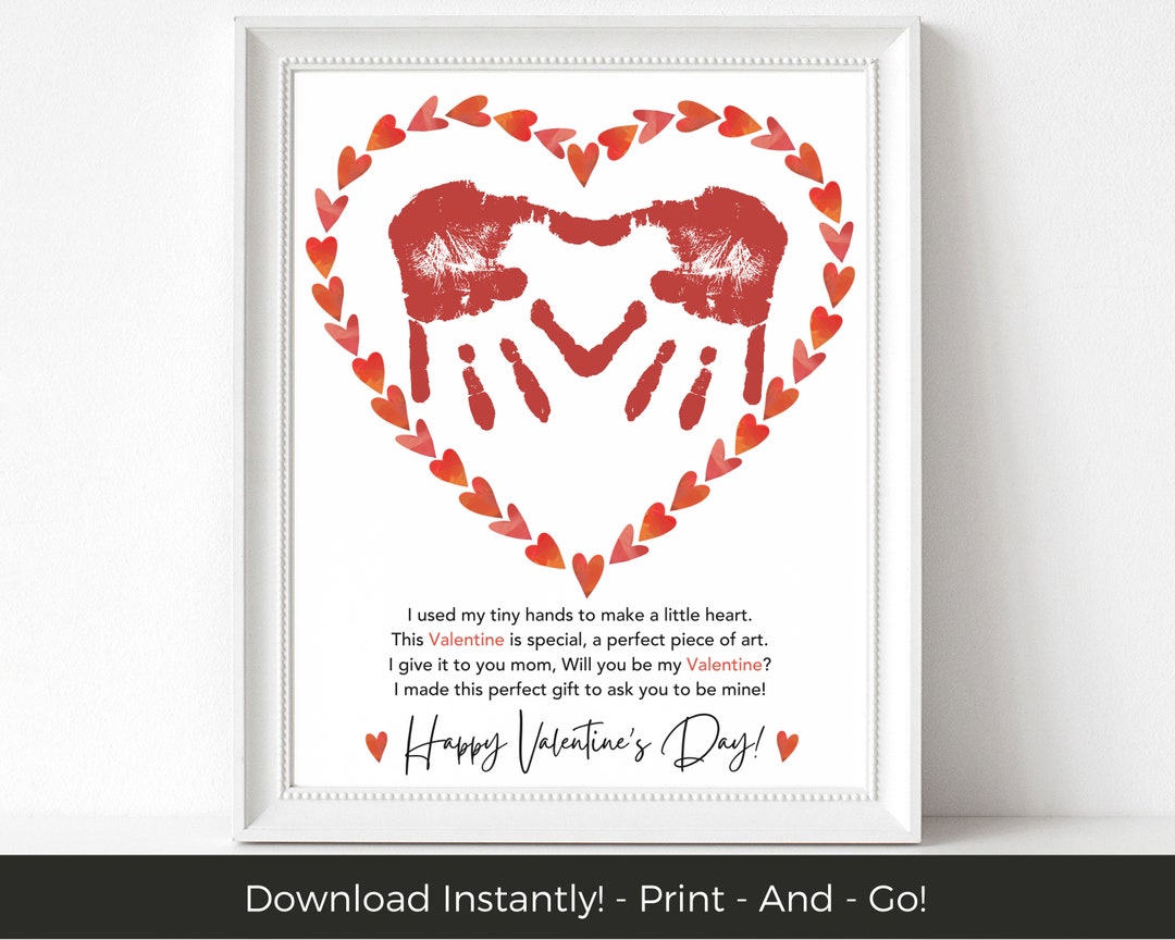 Printable Handprint Art for Kids, Valentine Preschool Activities ...
