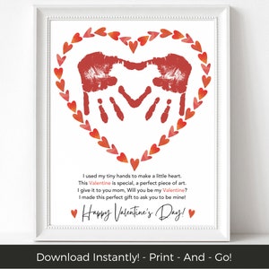 Printable Handprint Art for Kids, Valentine Preschool Activities ...