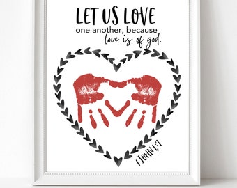 Valentines Christian Printable Bible Craft, Kids Bible Art, Handprint ...