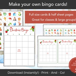 Christmas Bingo Cards Printable Christmas Games Pack - Etsy