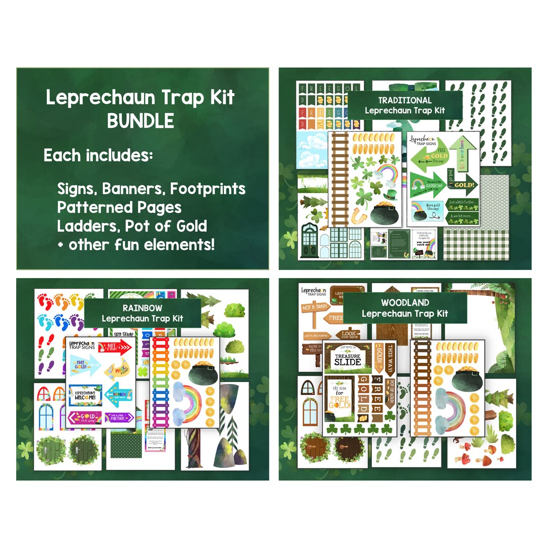 Leprechaun Trap Kit Printable, St Patricks Day Activities for Kids ...