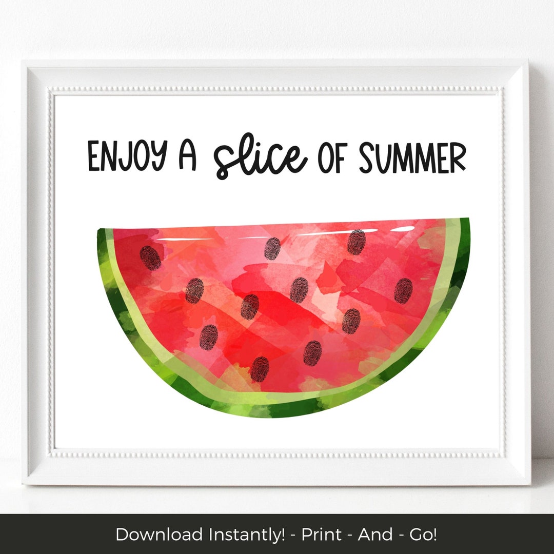Watermelon Fingerprint Craft, Printable Summer Craft, Easy Summer Camp ...