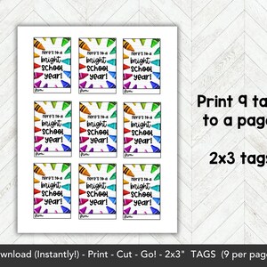 Crayon Gift Tag Printable, Meet the Teacher, Back to School Night or ...