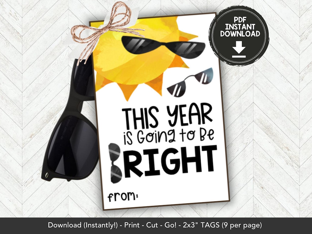 Sunglass Gift Tag Printable, Meet the Teacher, Back to School Night or ...