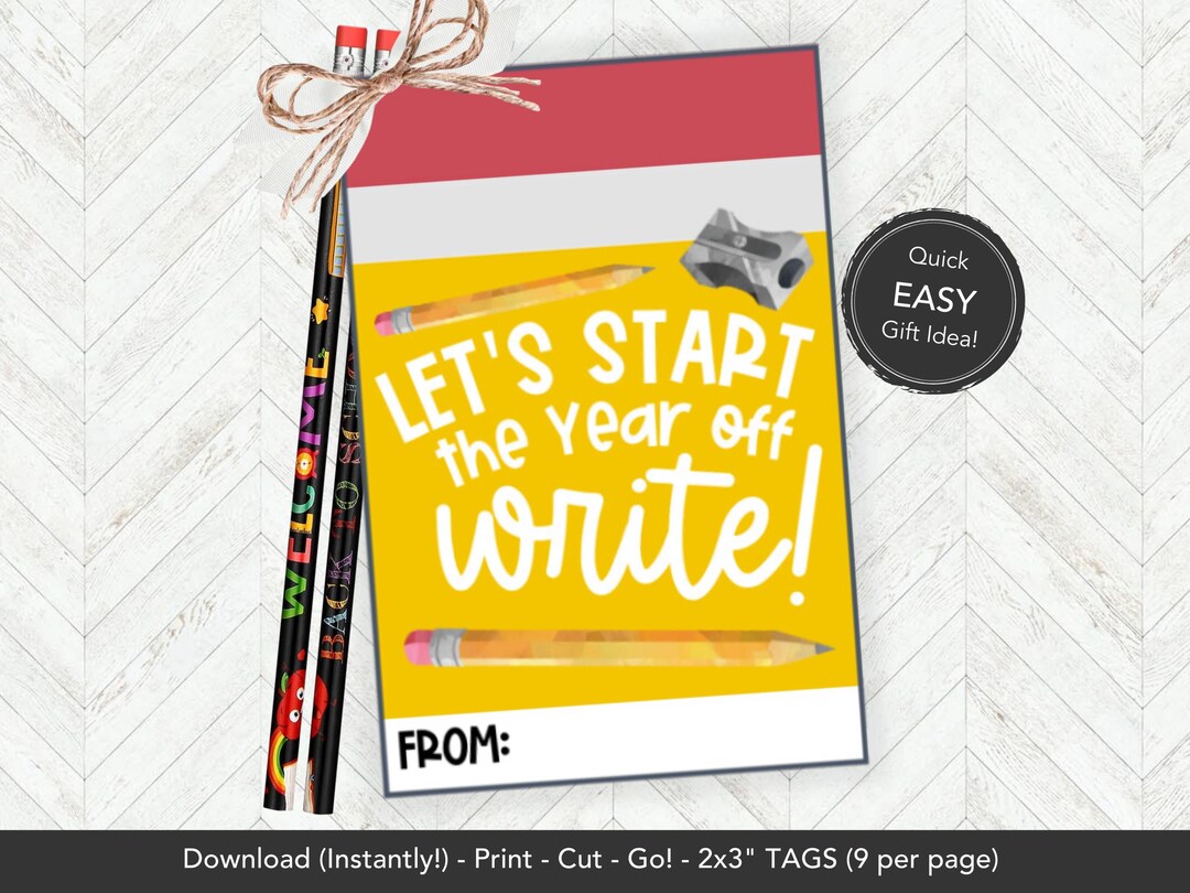 Pencil Gift Tag Printable, Meet the Teacher, Back to School Night or ...