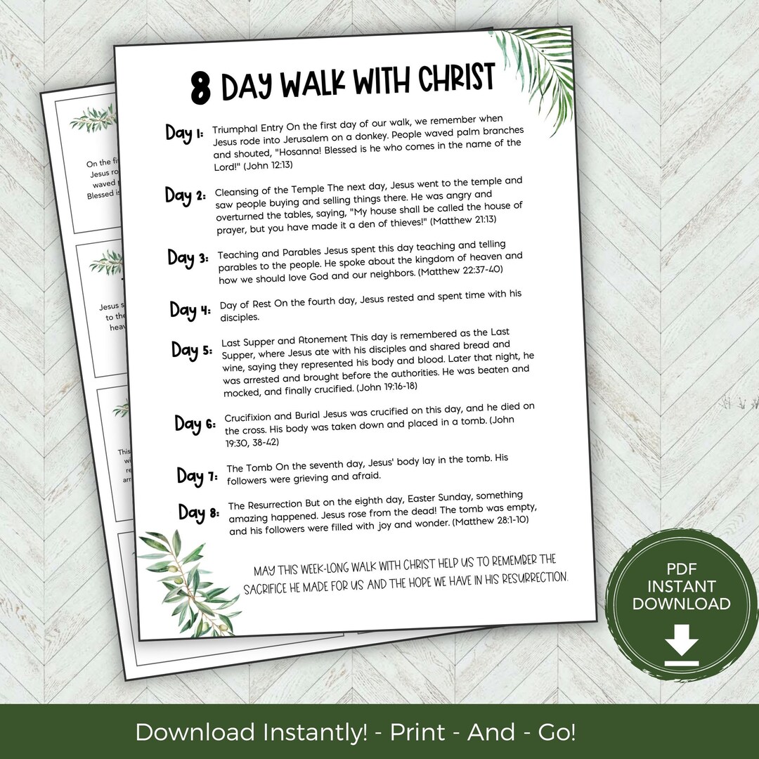 Printable Easter Countdown Christian Easter Activity, Easter Bible ...