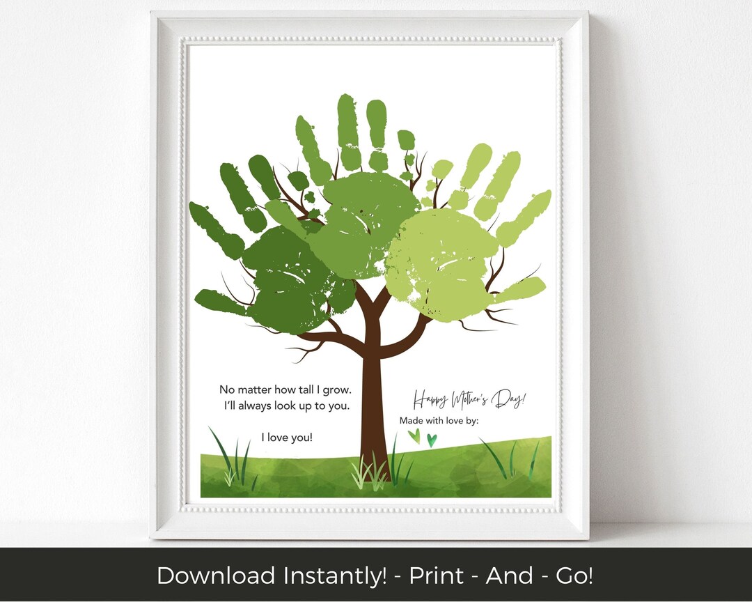 Mothers Day Handprint Printable, Grandma Gift From Grandkids or DIY ...
