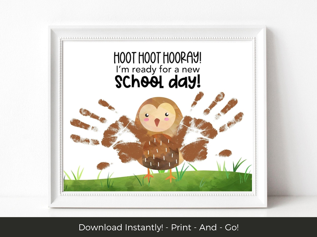 Handprint Craft Back to School Printable, First Day of School Handprint ...