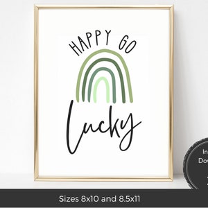 Rainbow St Patricks Day Wall Art Printable Decor Saint - Etsy