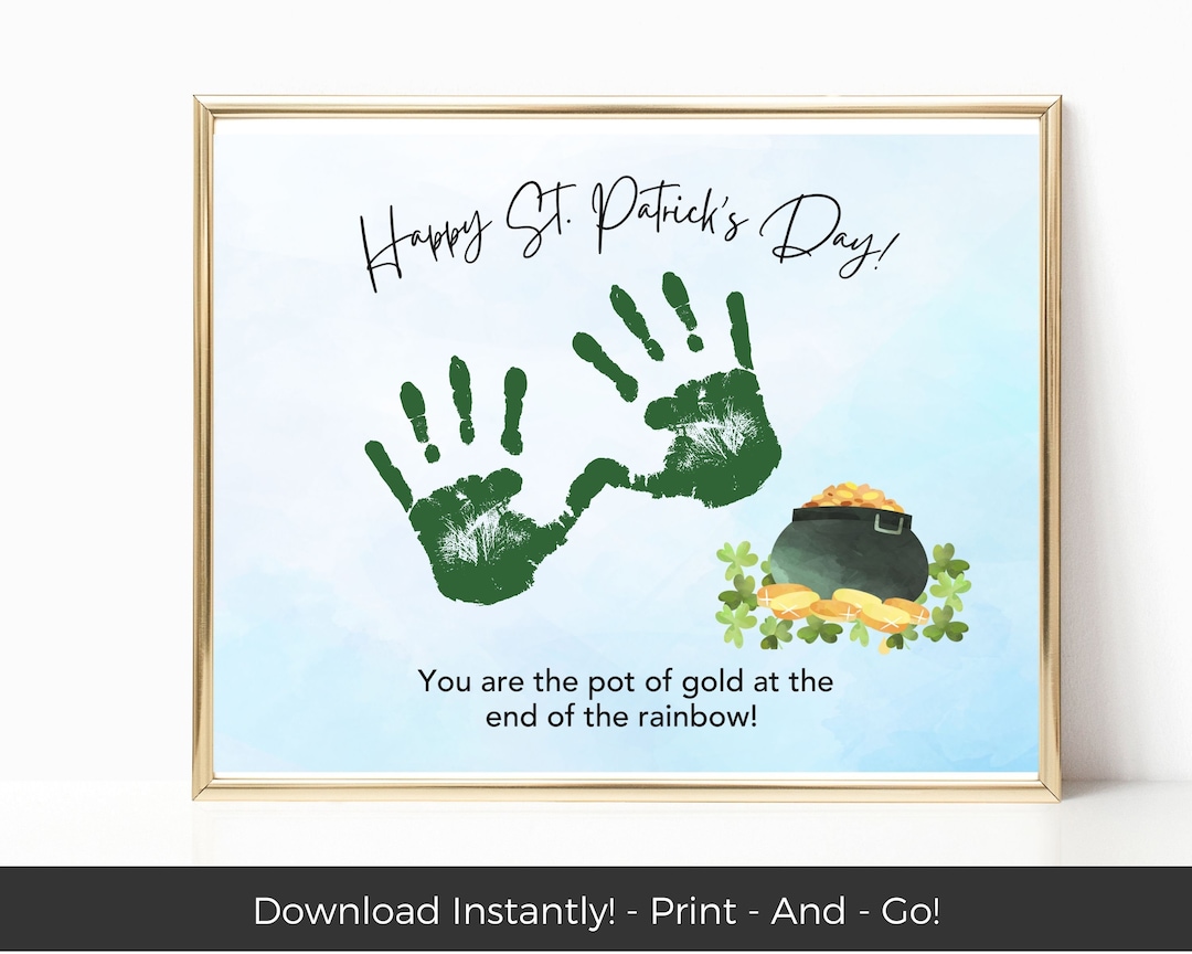 Pot of Gold Craft, St Patricks Handprint Craft Ideas, Holiday Handprint ...