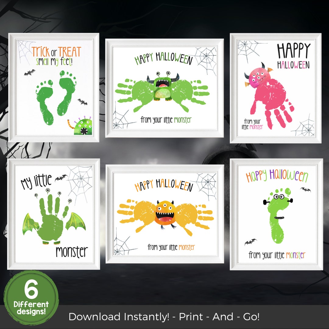 Halloween Handprint Craft, DIY Craft for Kids Art, Halloween Handprint ...