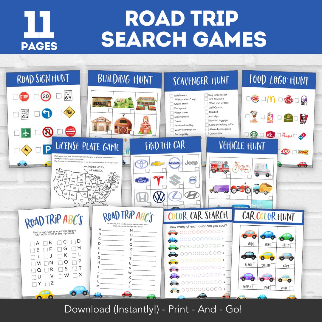 Family Road Trip Planner, Kids Road Trip Games Printable, Family ...
