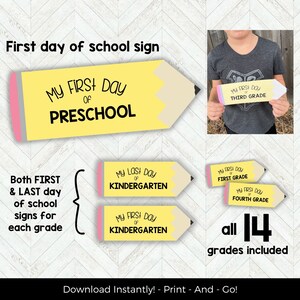 First Day of School Sign Printable, Preschool Back to School Sign ...