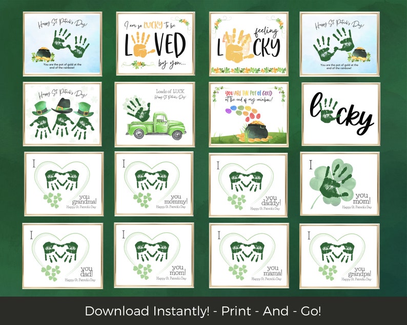 Printable St Patricks Day Handprint Craft Ideas St Patricks - Etsy