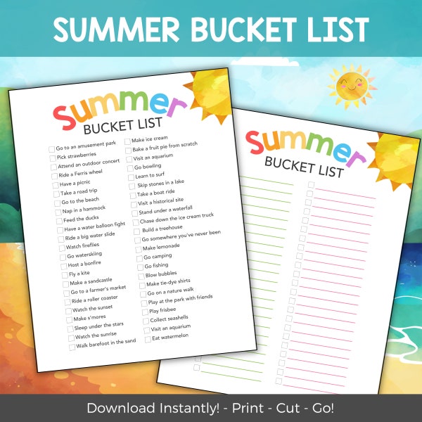 Summer Bucket List - Etsy