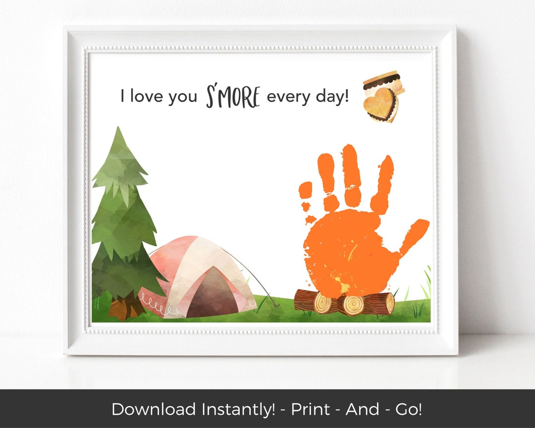 Smore Handprint Craft, Kids or Toddler Handprint Art, Grandparent Gift ...