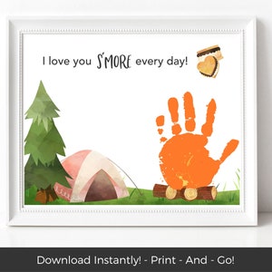 Smore Handprint Craft, Kids or Toddler Handprint Art, Grandparent Gift ...