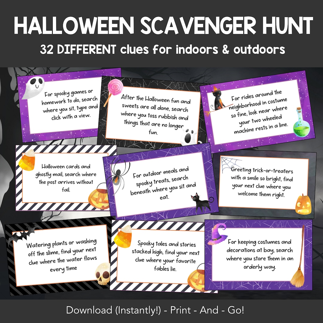 Halloween Scavenger Hunt for Kids, Halloween Printables Games for ...