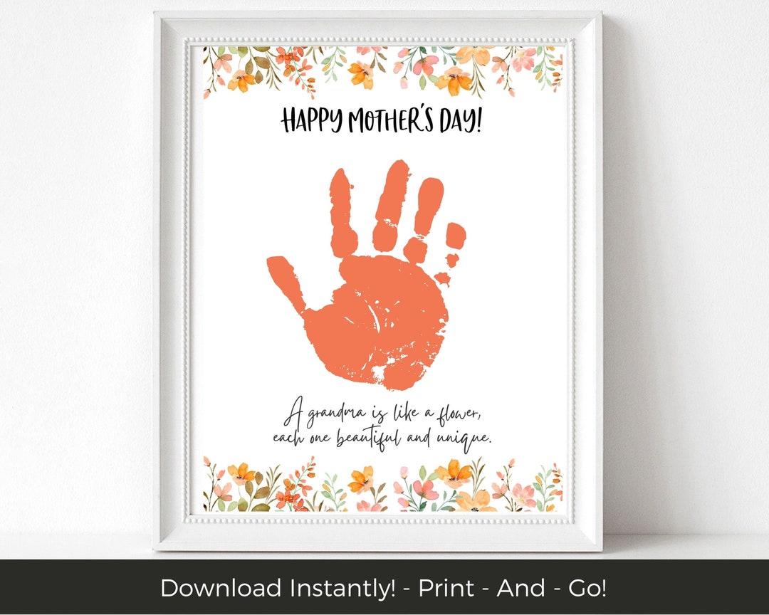 Happy Mothers Day Gift Ideas, Handprint Mothers Day Card, Printable ...