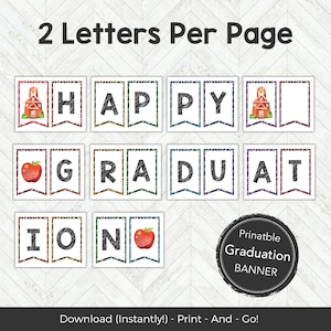 Printable Graduation Banner, Preschool Graduation Decorations ...