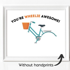 Bike Handprint Craft, Kids or Toddler Handprint Art, Grandparent Gift ...