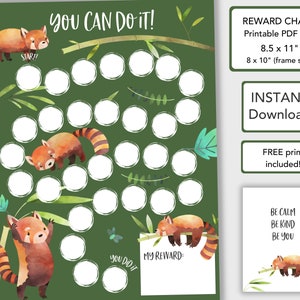 Red Panda Reward Chart for Kids Behavior Chart Printable - Etsy