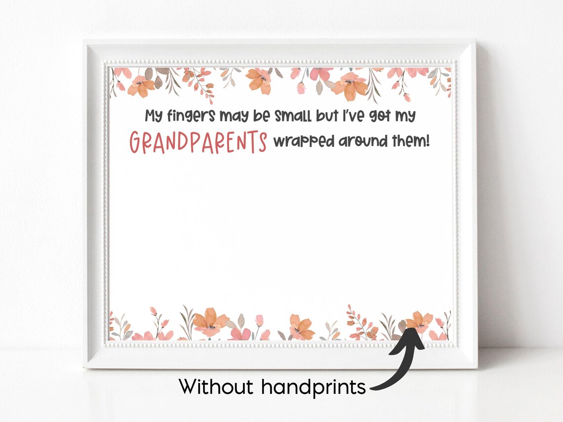 Grandparents Day Handprint Craft Printable, Gift for Grandma Grandpa ...
