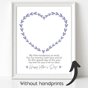 Poem Handprint Craft Card Gift for Mom, Preschool Printable Handprint ...