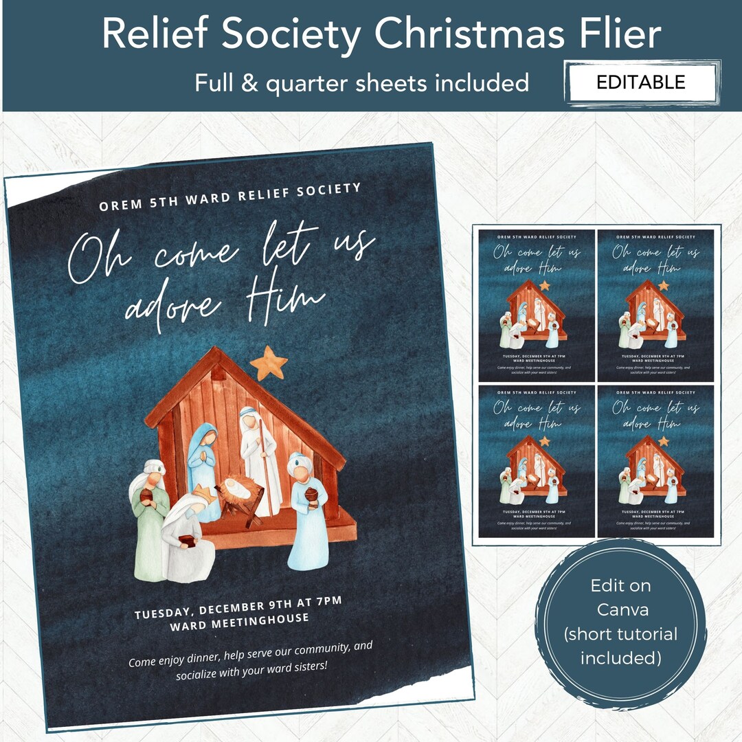 Relief Society Christmas Activity, RS Activity Invitation Printable ...