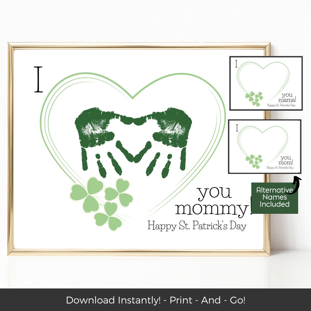 Shamrock Handprint Craft for Kids, Printable Mom Gift, Babys First St ...