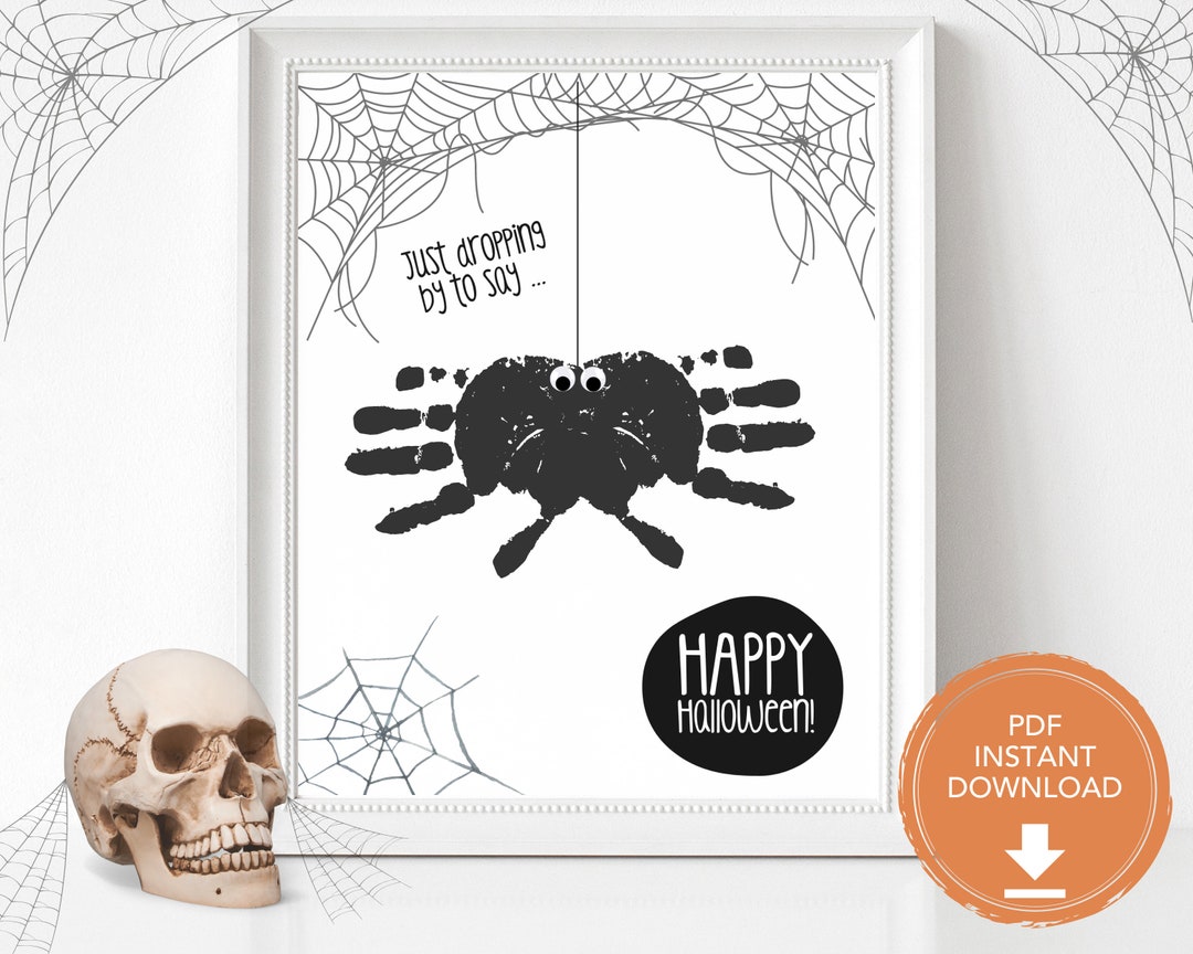Spider Halloween Handprint Craft DIY Craft for Kids Art - Etsy