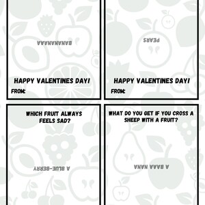 Fruit Jokes Valentine Cards for Kids, Valentine Printable Kids, Funny ...
