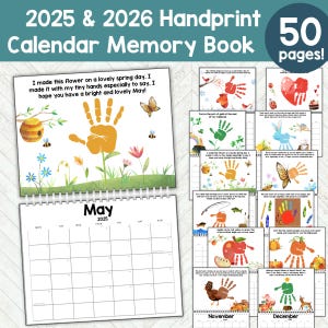Handprint Calendar 2025 2026, Preschool Handprint Art Printable, 1st ...