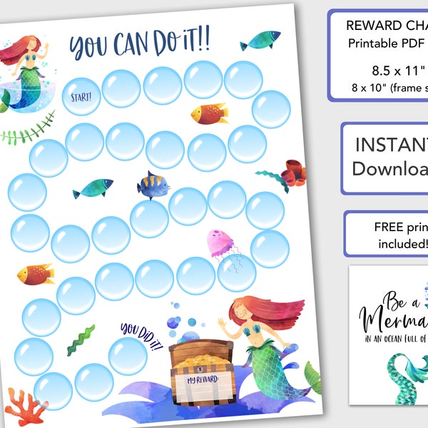 Reward Chart Mermaid - Etsy