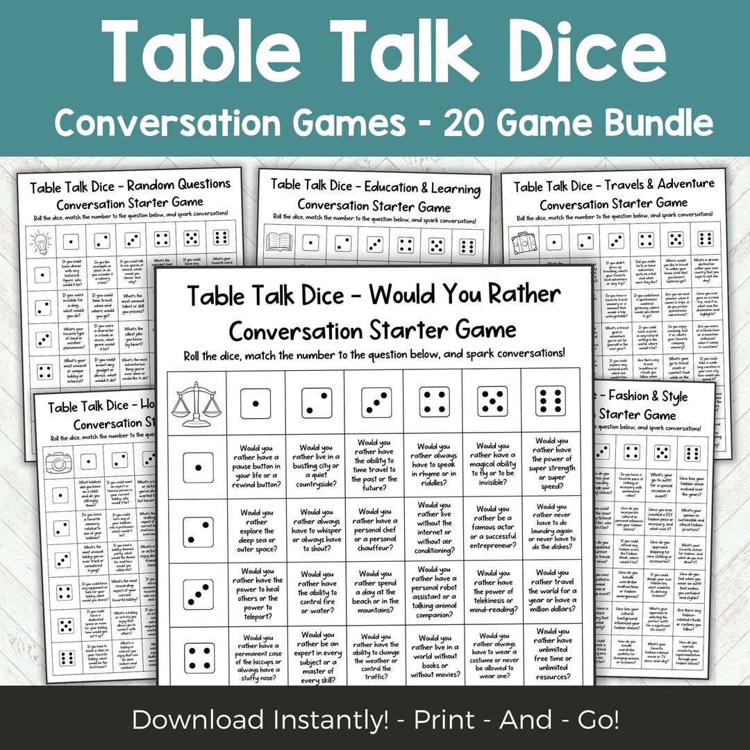 Conversation Starters Bundle, Icebreaker Questions Team Building Games ...