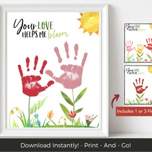 Printable Crafts for Kids, Flower Handprint Valentine Art, Preschool ...