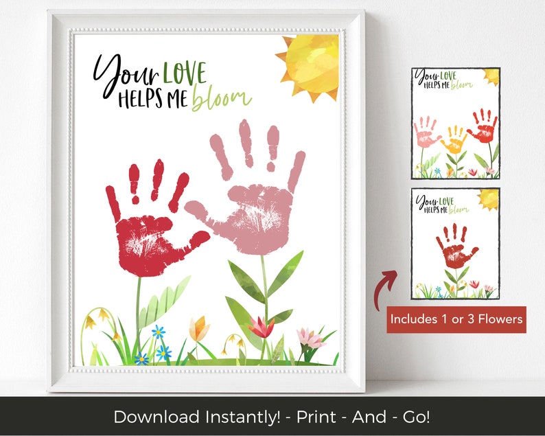 Printable Crafts for Kids Flower Handprint Valentine Art - Etsy