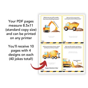 Construction Printable Valentine Cards for Kids, Kids Valentines Cards ...