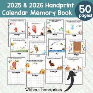 Handprint Calendar 2025 2026, Preschool Handprint Art Printable, 1st ...