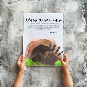 Easter He is Risen Kids Bible Activities, Easter Handprint Art for Kids ...