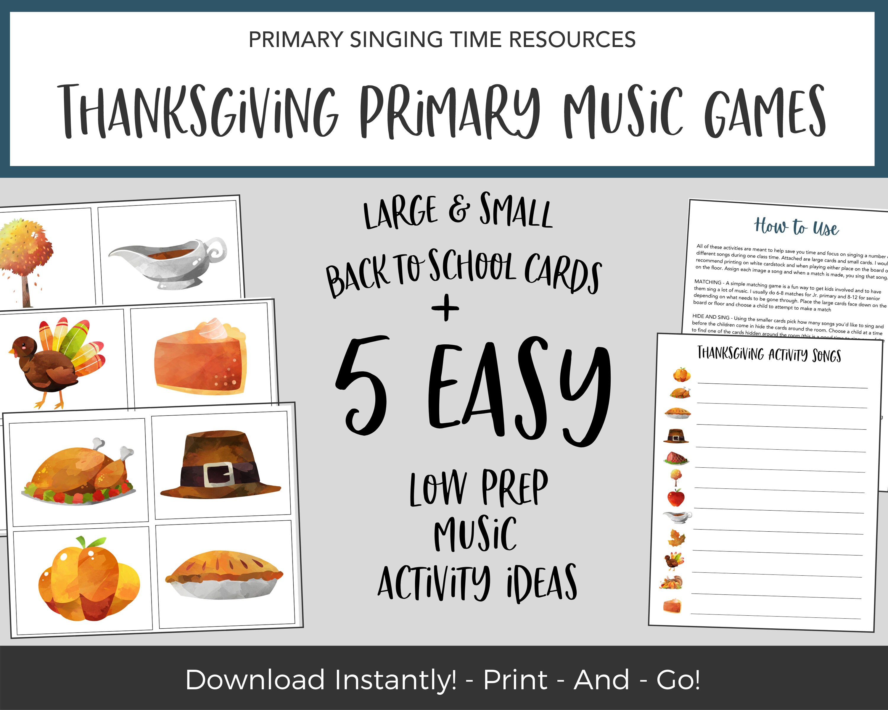 THANKSGIVING Singing Time Activity LDS Primary Chorister LDS - Etsy