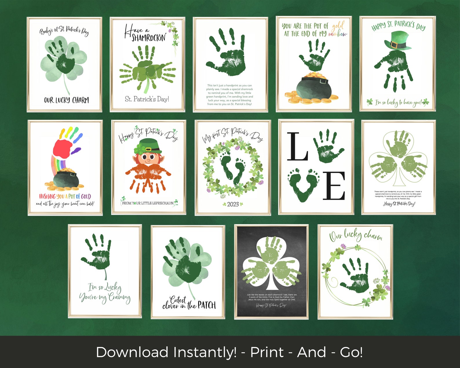 Printable St Patricks Day Handprint Craft Ideas St Patricks - Etsy