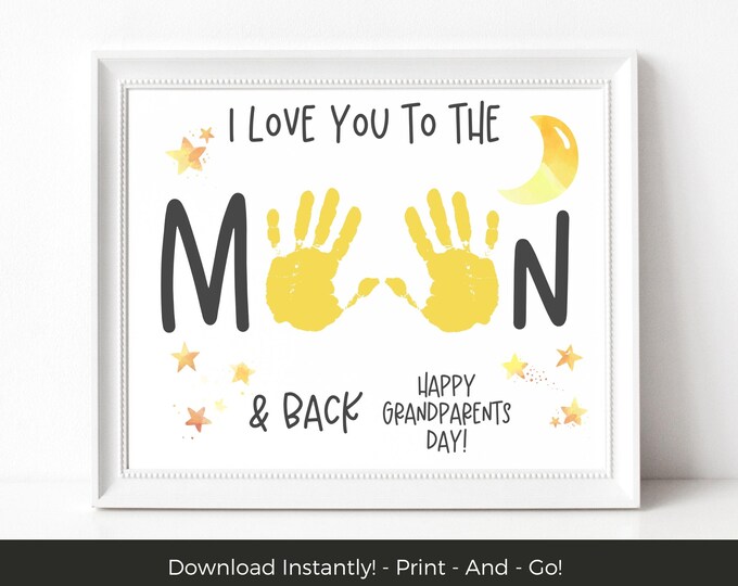 Grandparents Day Handprint, Handprint Art Printable, I Love You to the ...