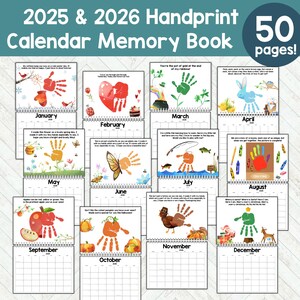 Handprint Calendar 2025 2026, Preschool Handprint Art Printable, 1st ...