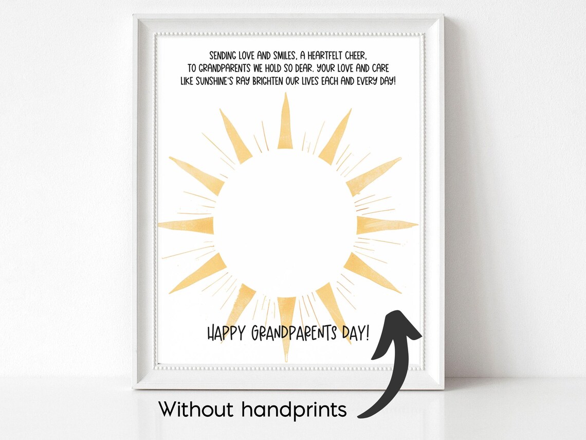 Grandparents Day Handprint Craft Printable, Gift for Grandma Grandpa ...