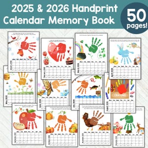 Handprint Calendar 2025 2026, Preschool Handprint Art Printable, 1st ...