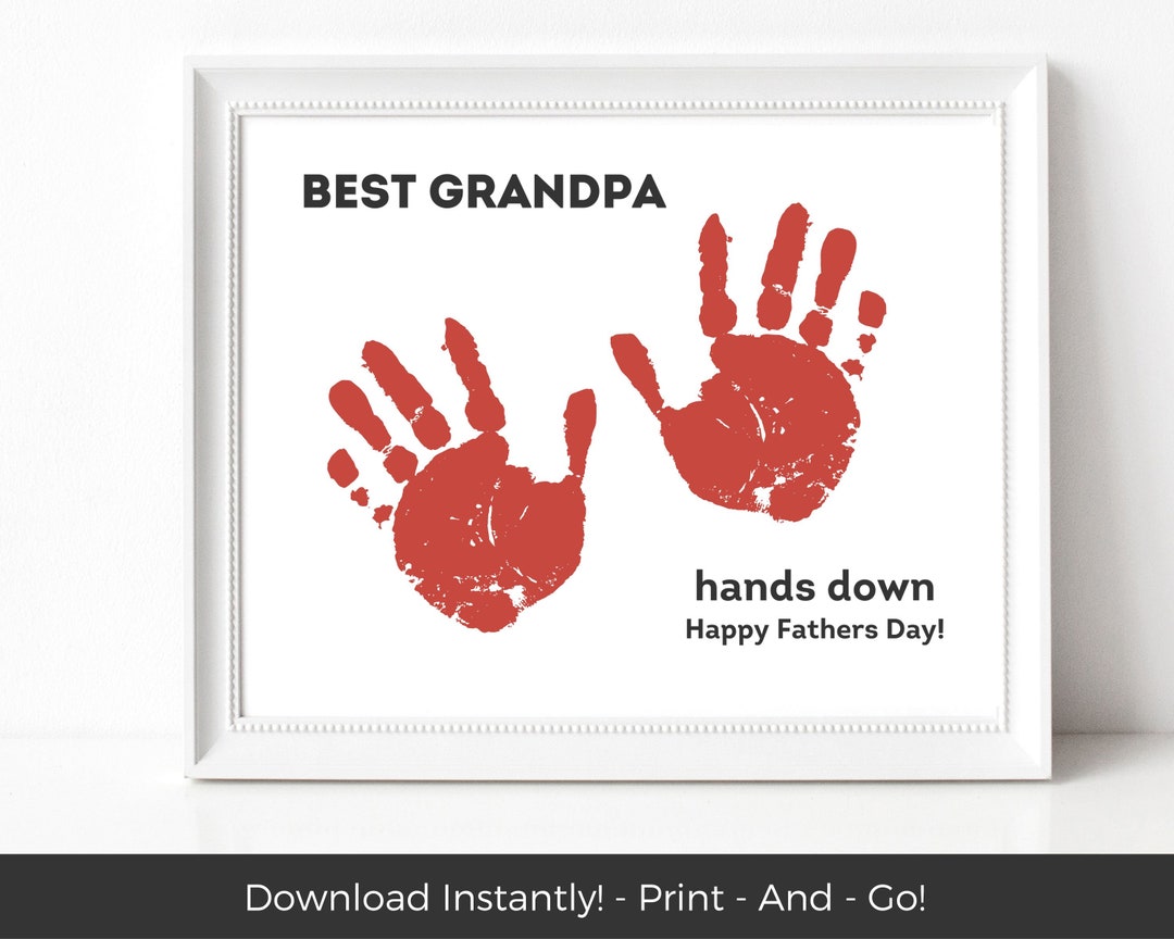 Grandpa Fathers Day Handprint Printable, Grandpa Gift From Grandkids ...